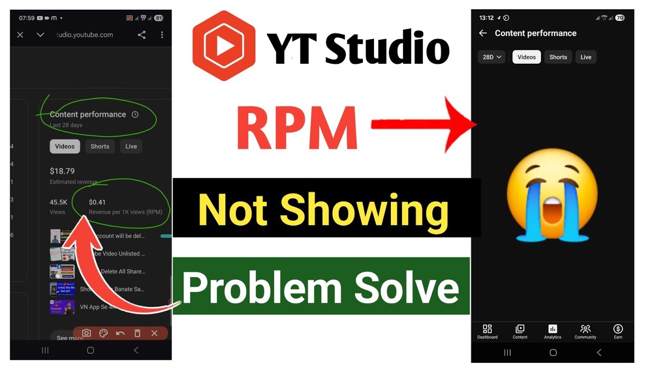 YT Studio RPM Not Showing Problem Solve in YouTube | How To Fix RPM ...