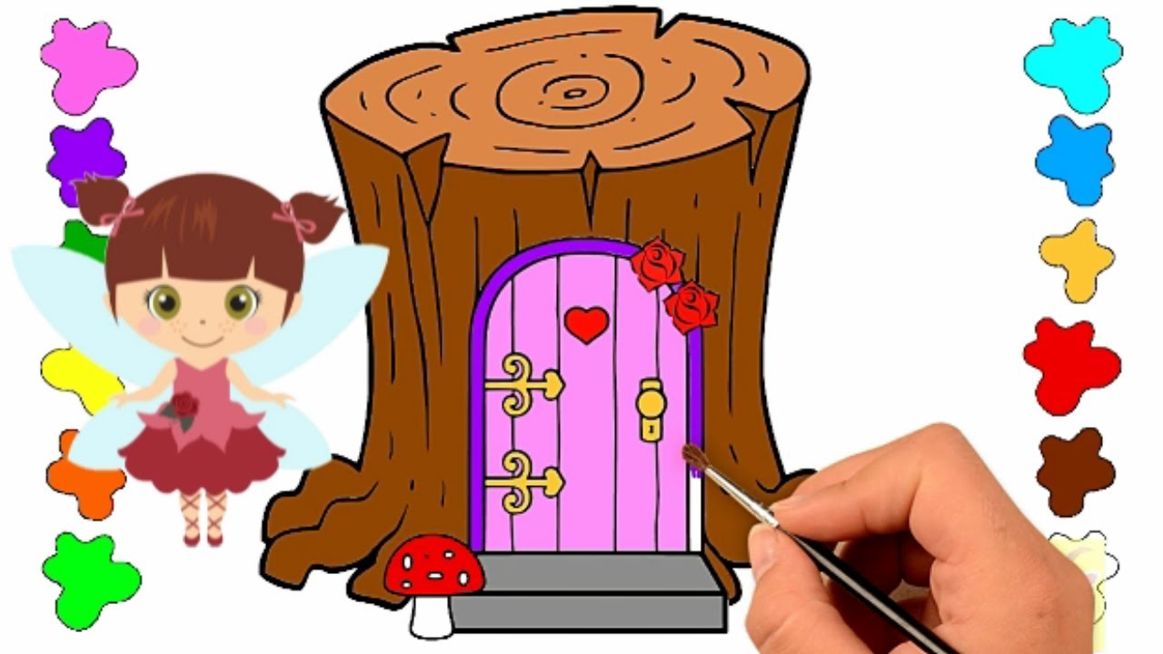 Fairy Door Drawing & Colouring For Kids - YouTube