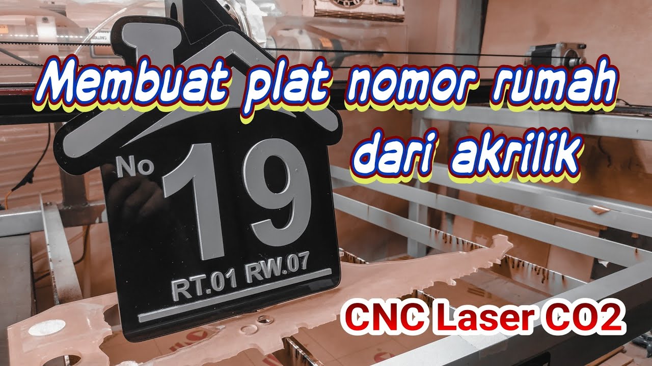 Membuat plat nomor rumah dari akrilik - YouTube