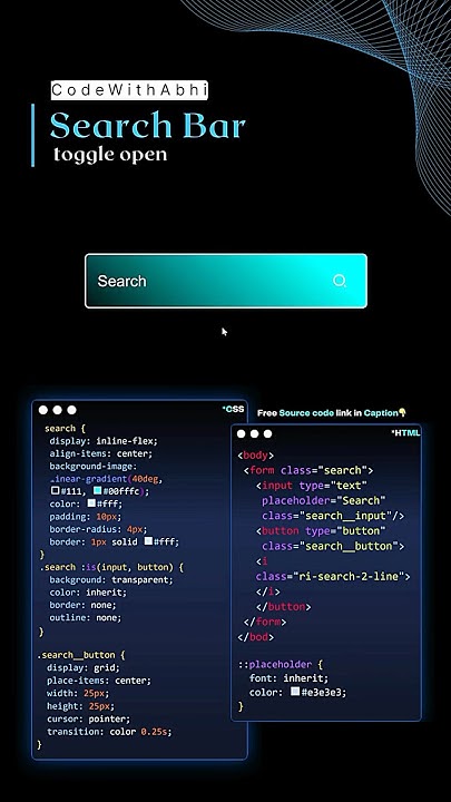 Create Search Bar With Toggle Open using HTML and CSS #coding #css # ...