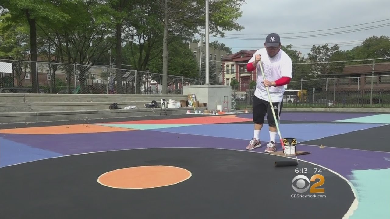 Artwork Brought To New Rochelle Basketball Courts - YouTube