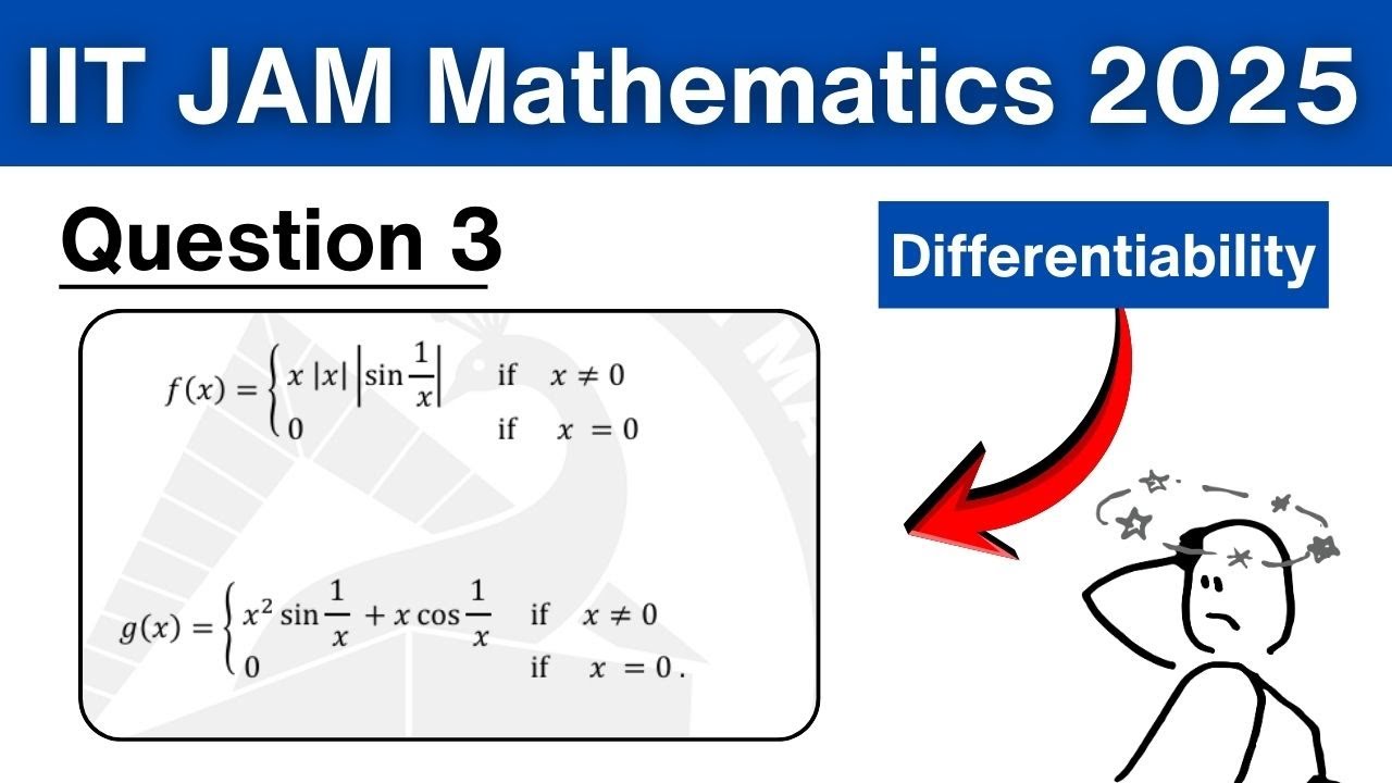 IIT JAM 2025 Mathematics Q3 | Differentiability at x = 0 | Full ...