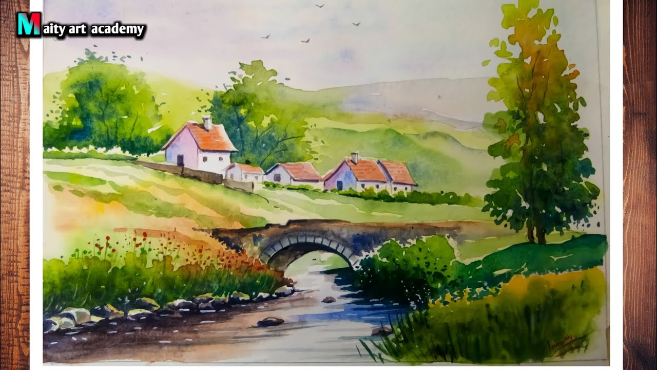 How to draw easy scenery / Drawing class / ড্রয়িং শেখার পদ্ধতি / ছবি ...