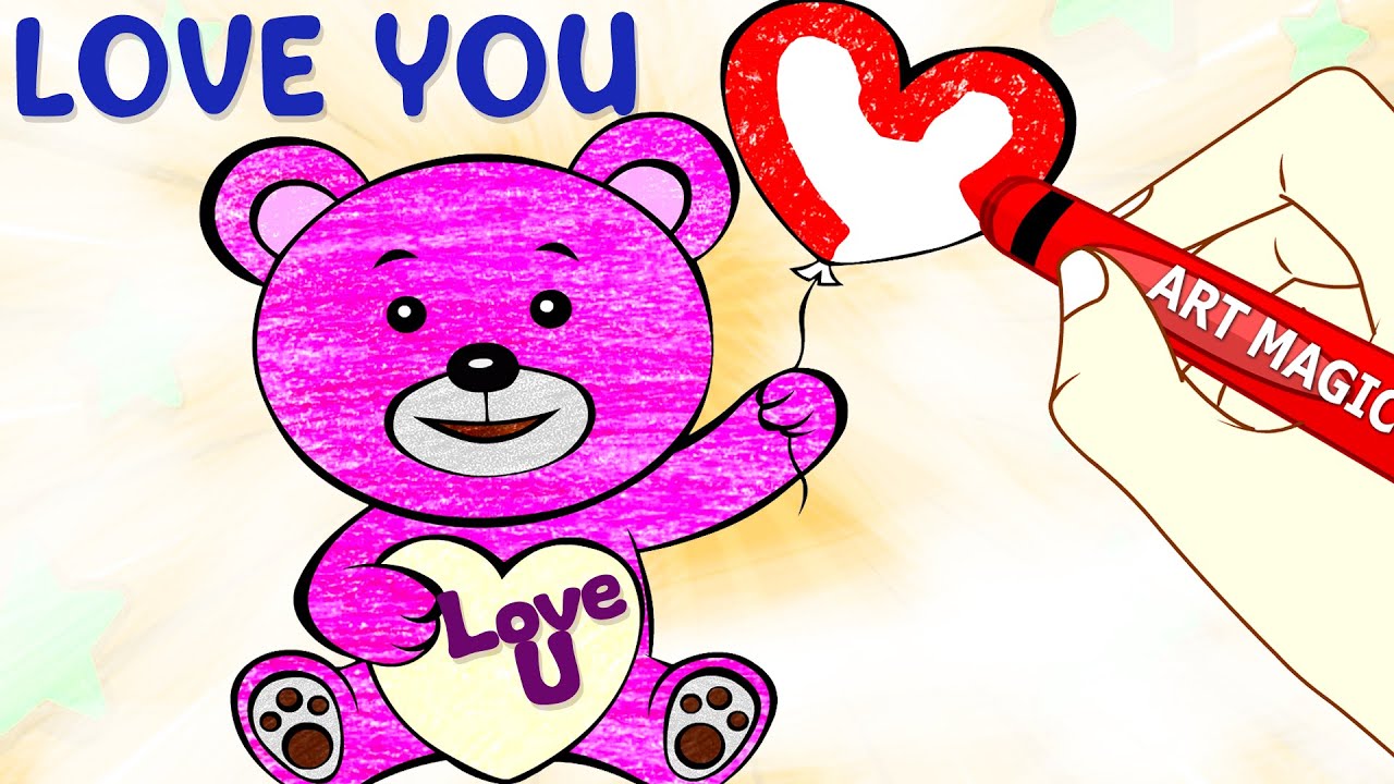 🧸💖 Spread Love with Art: Heartstrings & Hugs: Let's draw and colour a ...