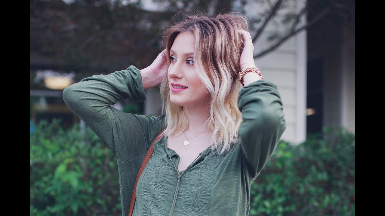 How To Get Messy Beach Waves | Wavy Hair Tutorial - YouTube