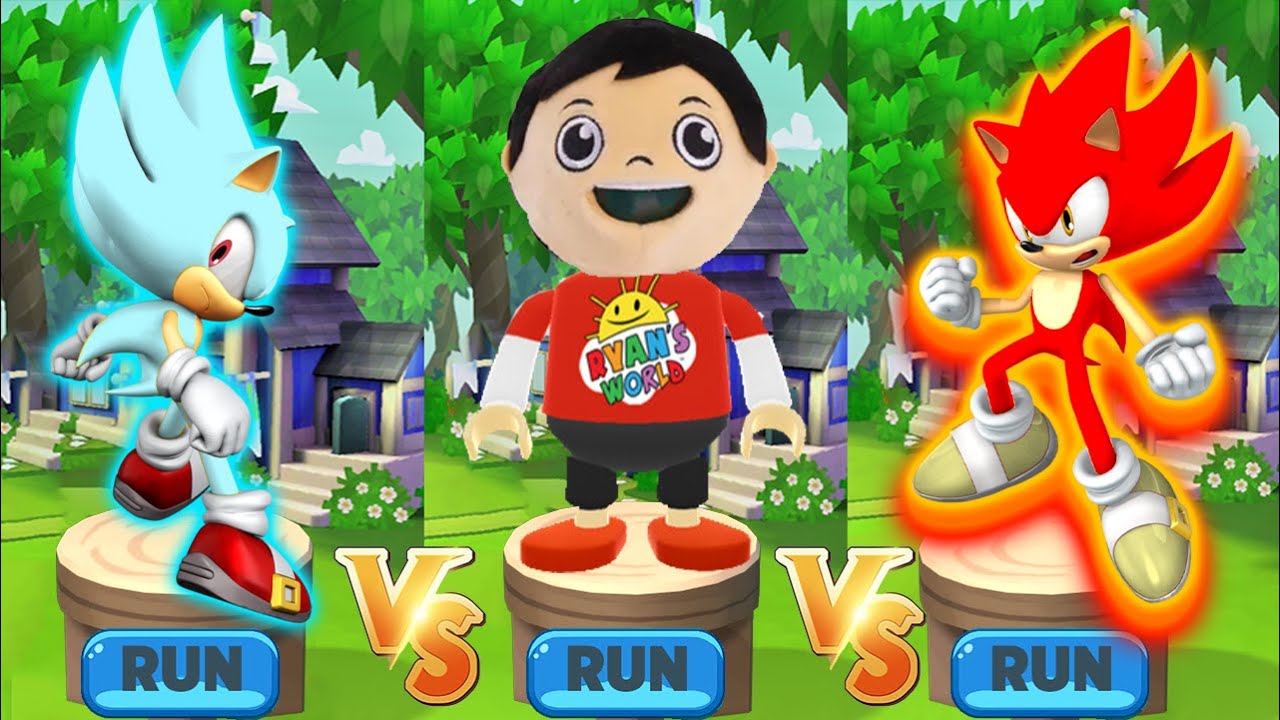 Tag with Ryan vs Sonic Dash - Ryan vs Ice Super Sonic and Fire Super ...