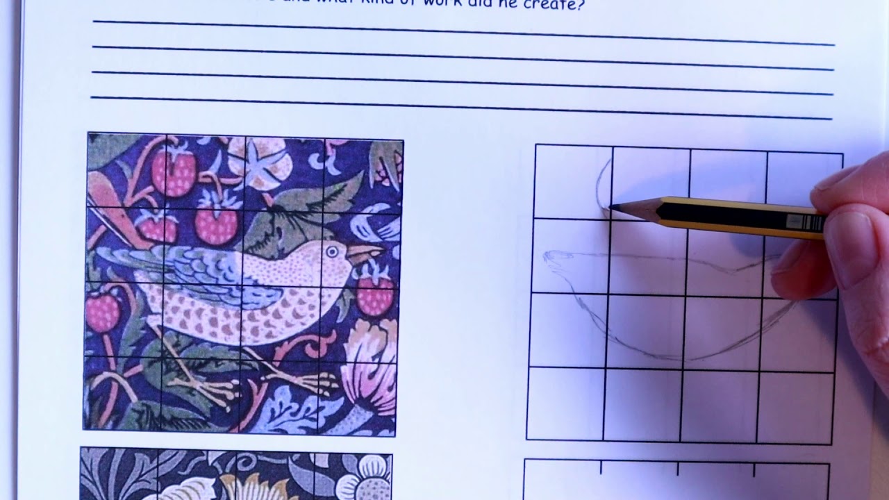 William Morris Grid Drawing - YouTube