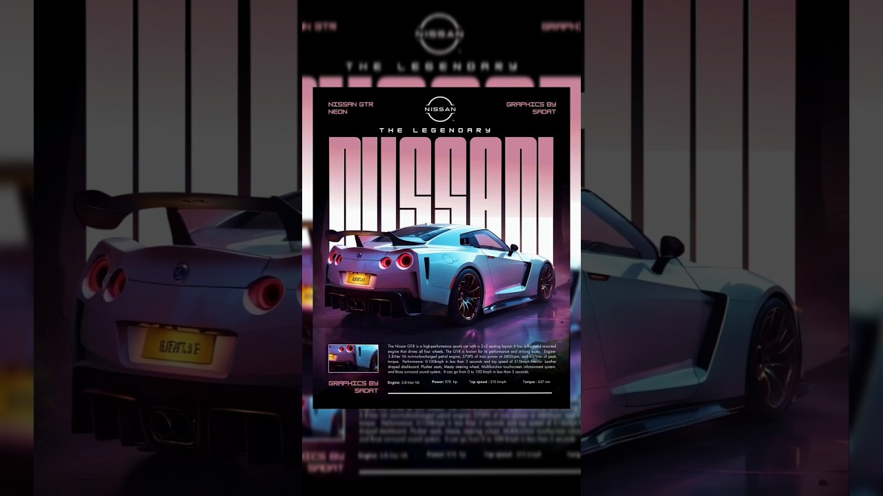 designing a poster for Nissan gtr using canva| car poster | poster ...