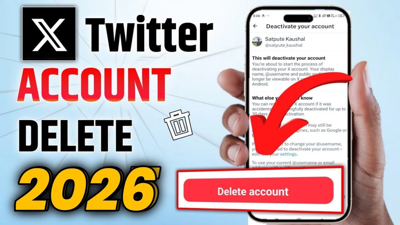 how to delete x account permanently | x account delete kaise kare ...