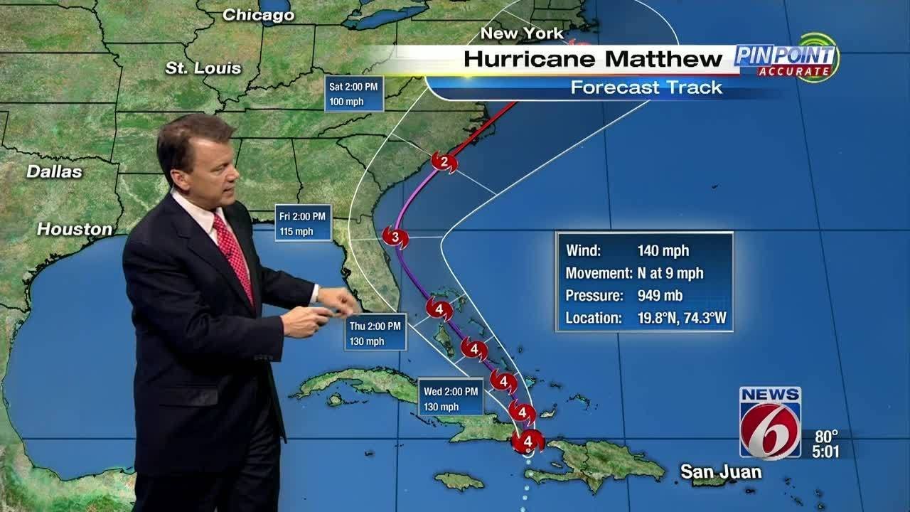 Hurricane Matthew 5 PM update - YouTube