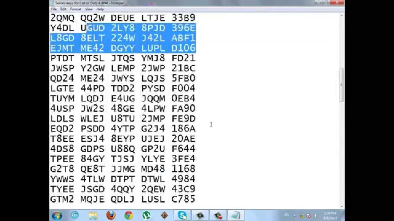 Serial Keys For CoD 4 MW - YouTube