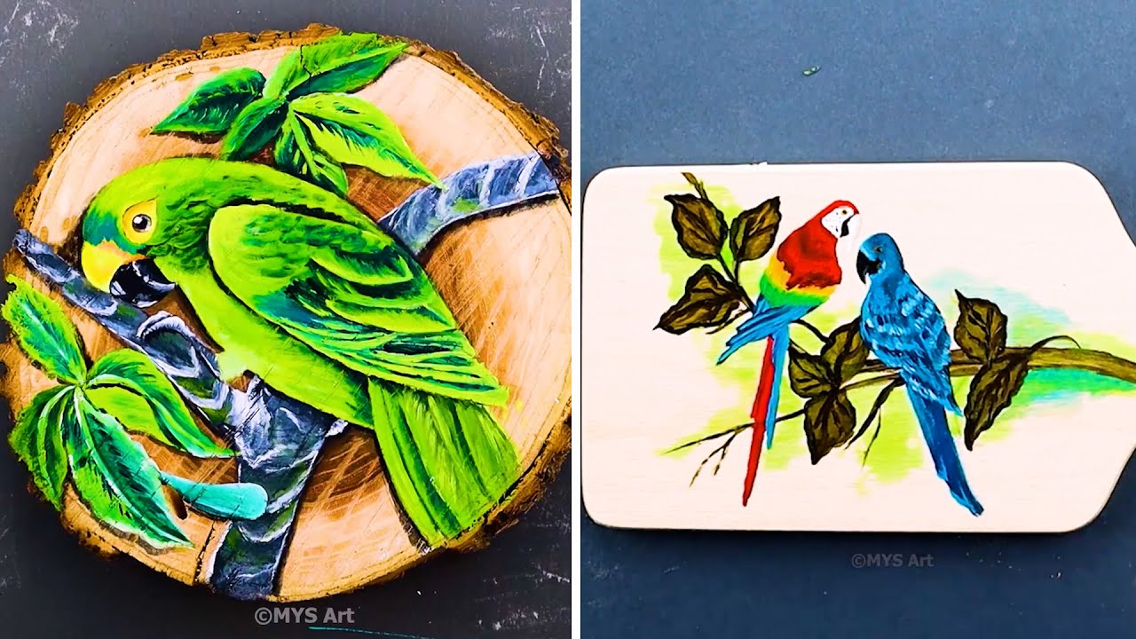 4 Easy Parrot Painting Ideas for Beginners in 5 Minutes 😍 | Acrylic ...