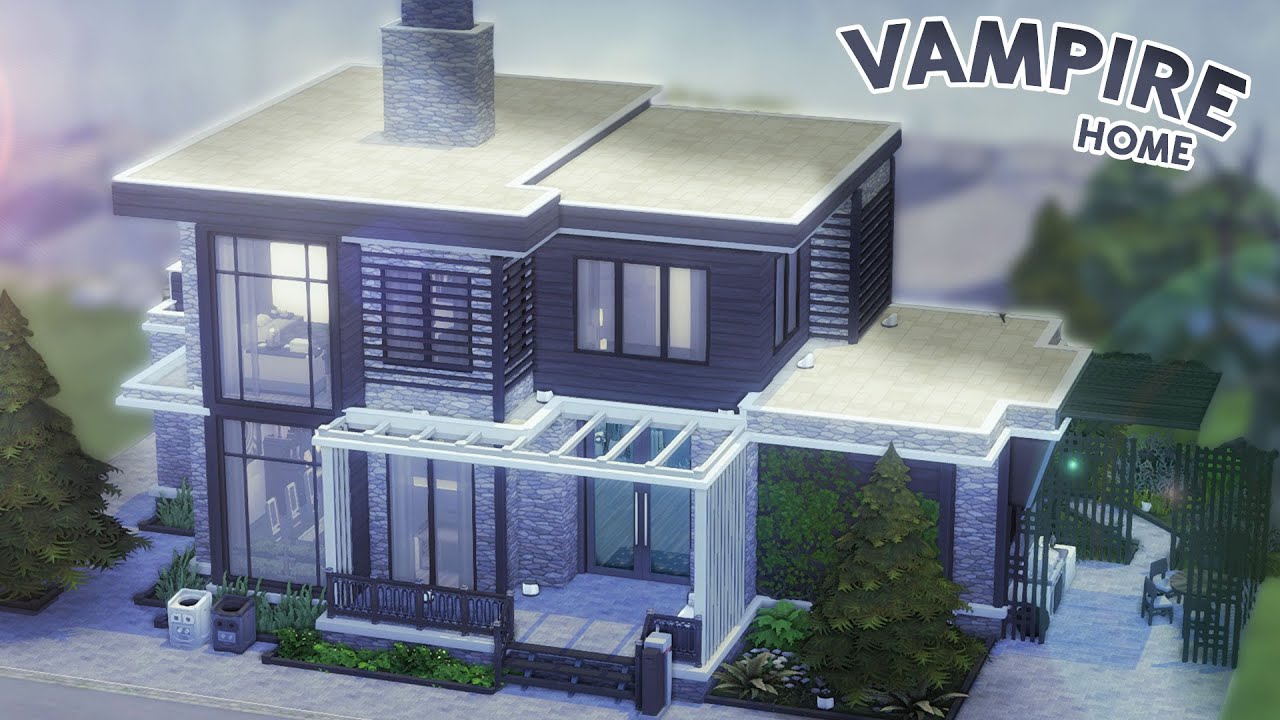 VAMPIRE MODERN HOUSE 🦇 / Sims Vampire Speed Build / NoCC - YouTube