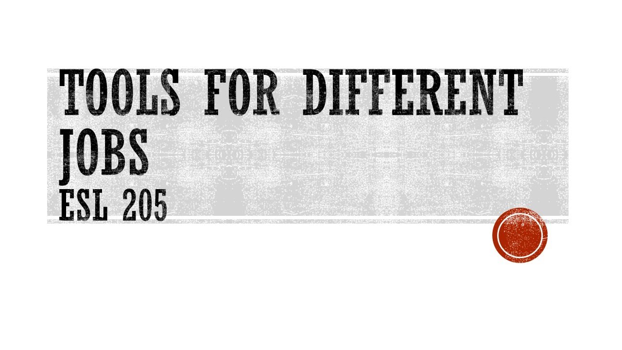 Tools for Different Jobs - YouTube