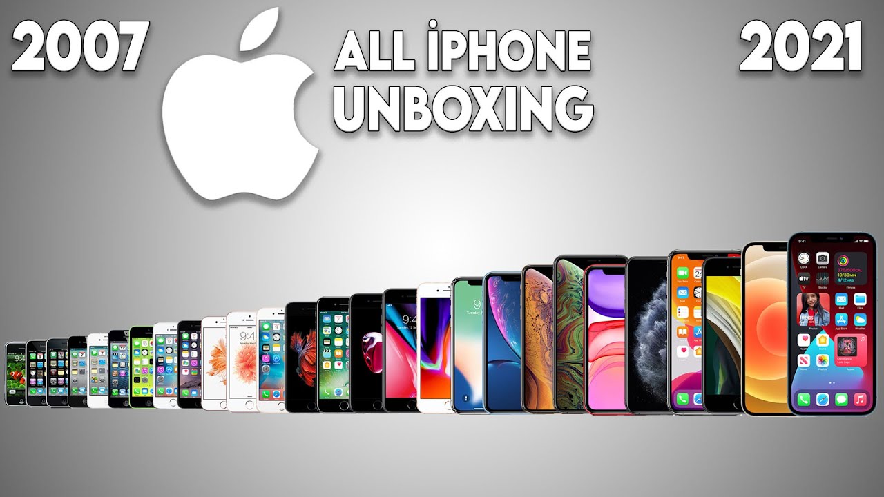 All iPhone Unboxing 2007 To 2021 - History Of iPhone - Evolution Of ...