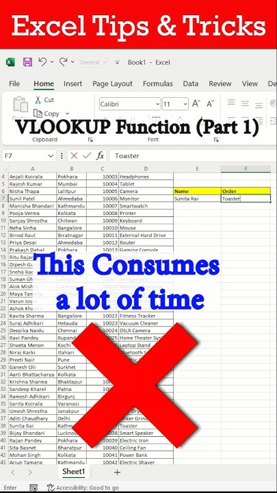 VLOOKUP in Excel😯🔥 This can Save your 99% Time #excel #exceltricks #excelshortcuts - YouTube