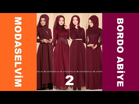 Modaselvim Bordo Abiye Modelleri 2 - 2021 Tesettür Abiye Modelleri