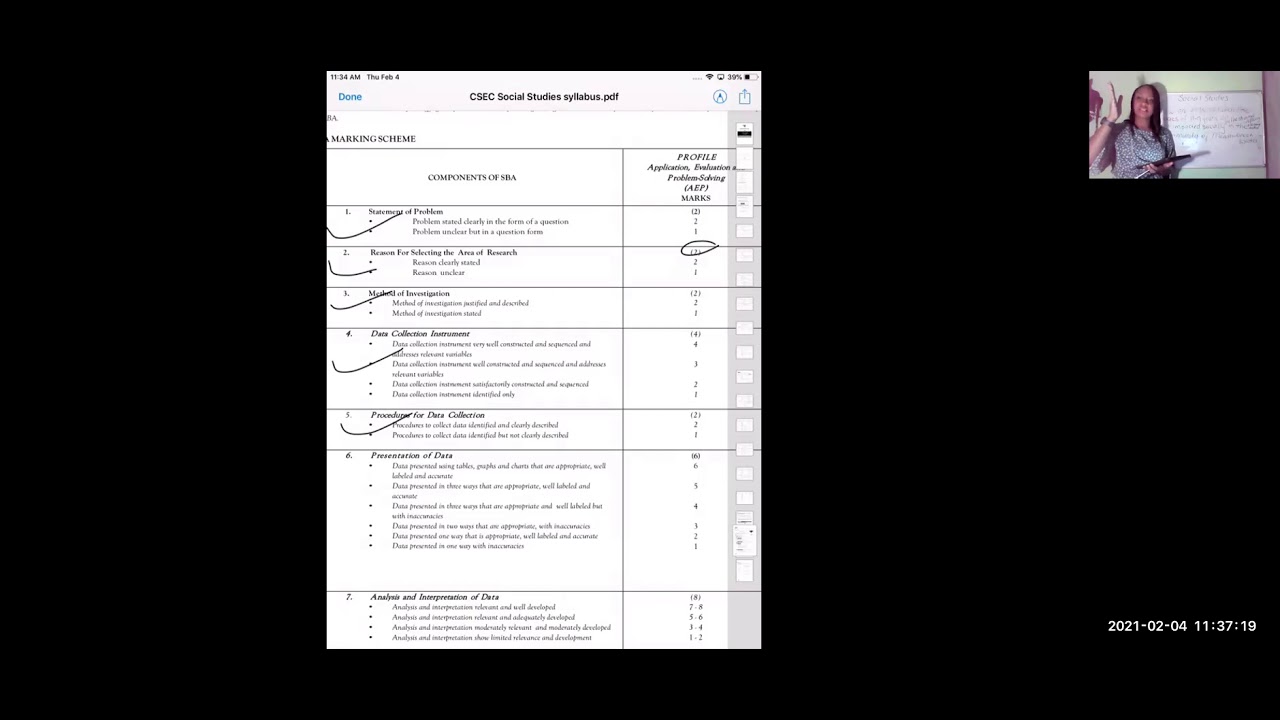 SBA: Reason for Selecting Area of Research/Method of Investigation ...