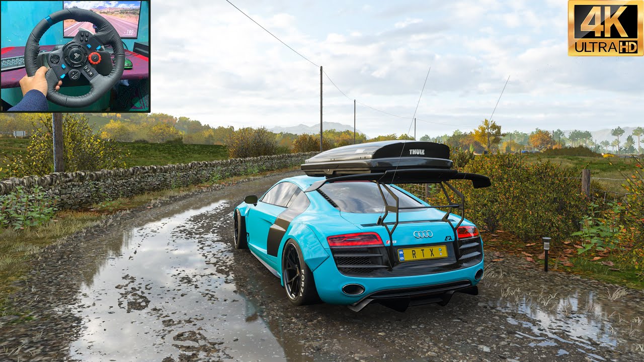 Audi R8 V10 Plus | Forza Horizon | Steering Wheel Gameplay - YouTube