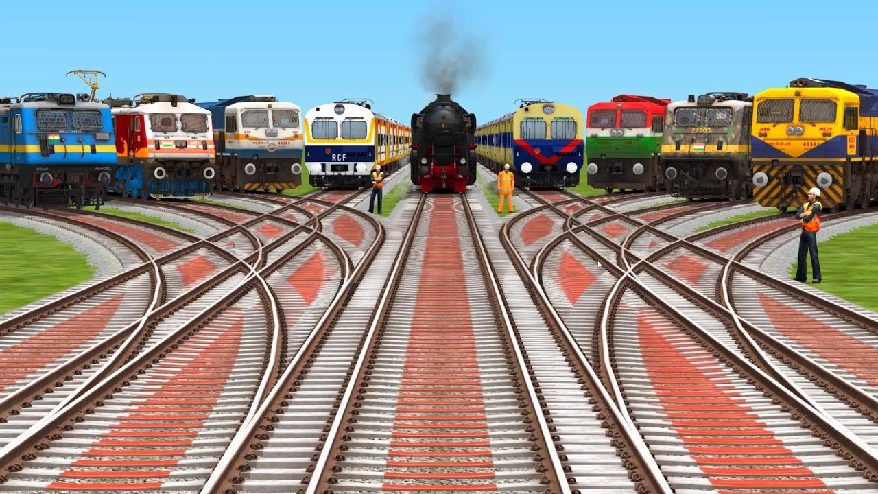 9 Passenger&Express Trains Crossings At Indian Bumpy Railway Line ...
