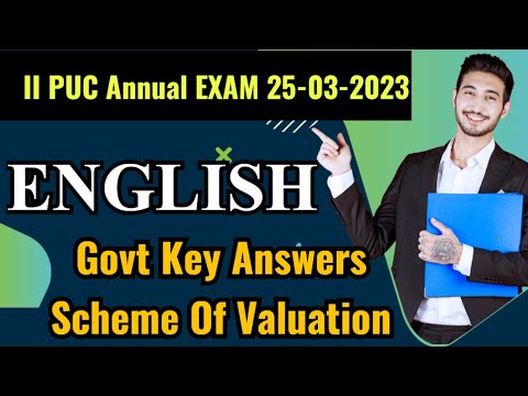 2nd PUC || ENGLISH Govt Key Answers / Scheme Of Valuation || 2023 ...