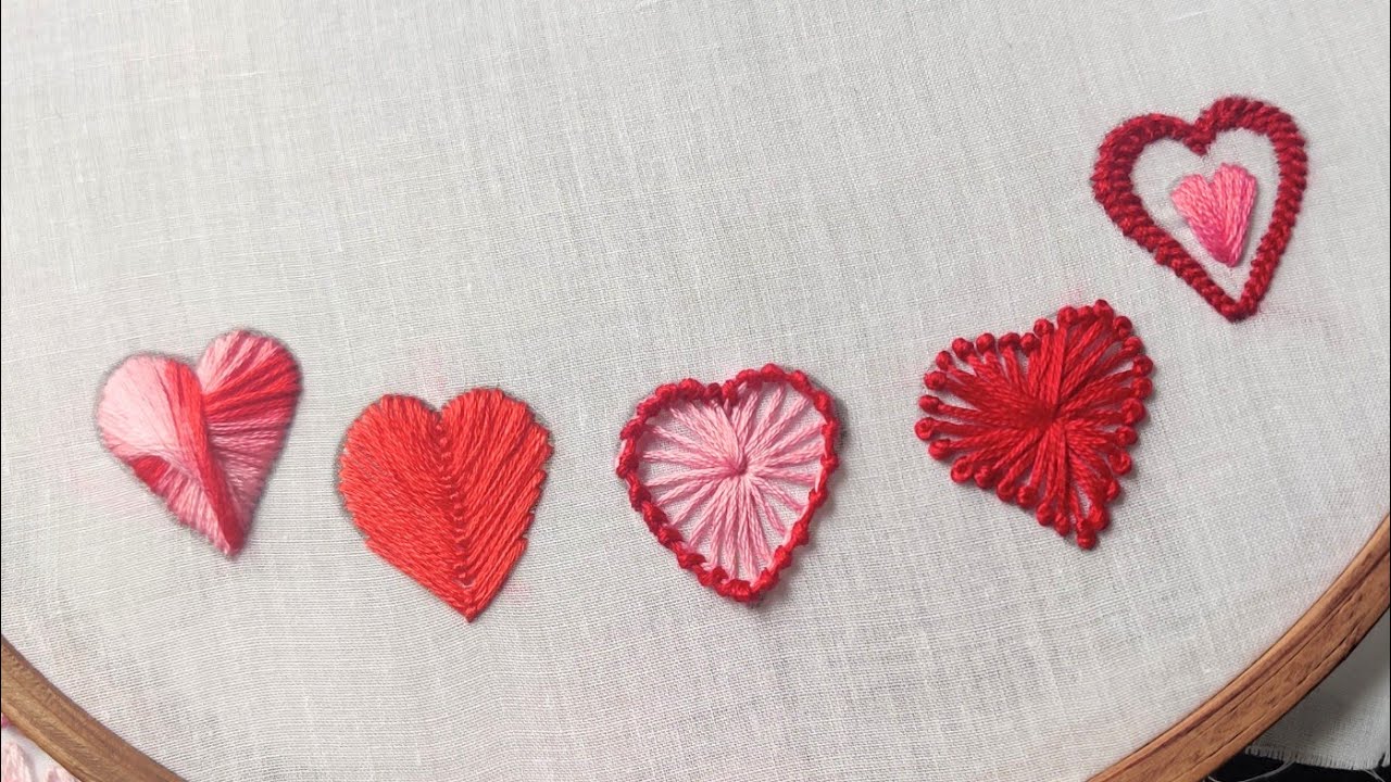 5 Easy Ways to do Beautiful Heart Embroidery for Beginners (Hand ...