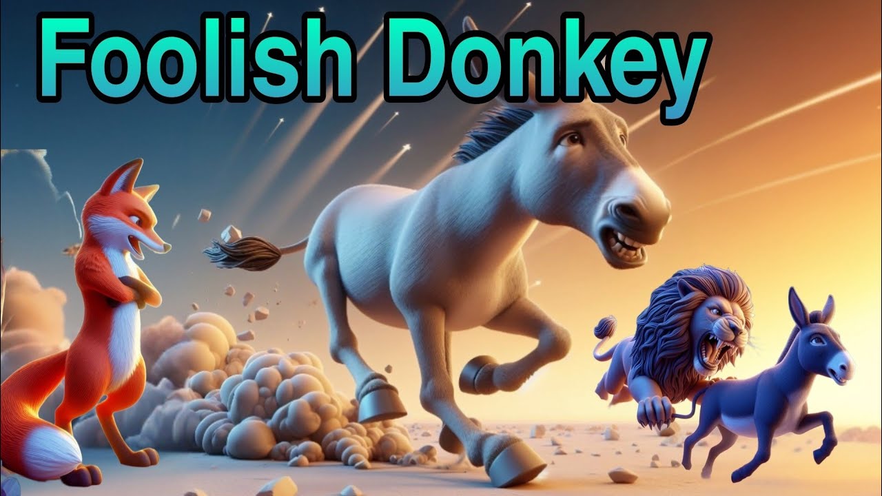 Foolish Donkey||CreativeCartoons #donkey #jackel #Lion #tiger #animals ...