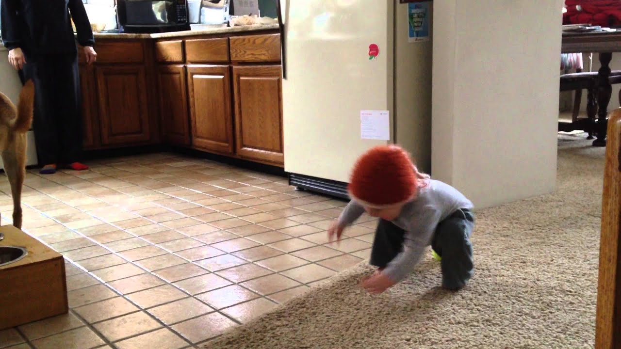 2014 4 05 playing ball in the kitchen - YouTube