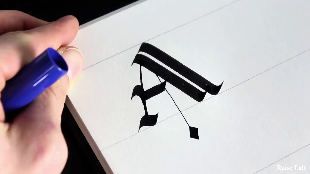 Calligraphy Alphabet Tutorial - Gothic Upper Case Letters for Beginners ...
