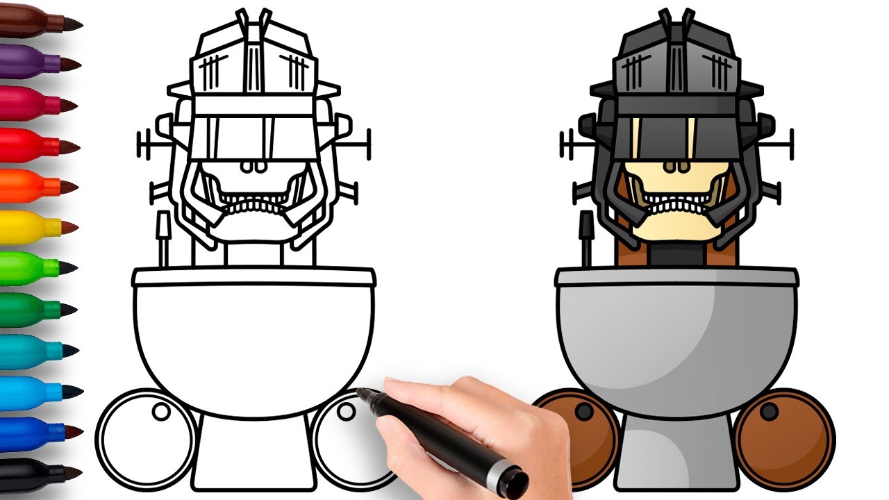 COMO DIBUJAR a SKULL TOILET | Skibidi Toilet - paso a paso, fácil y ...