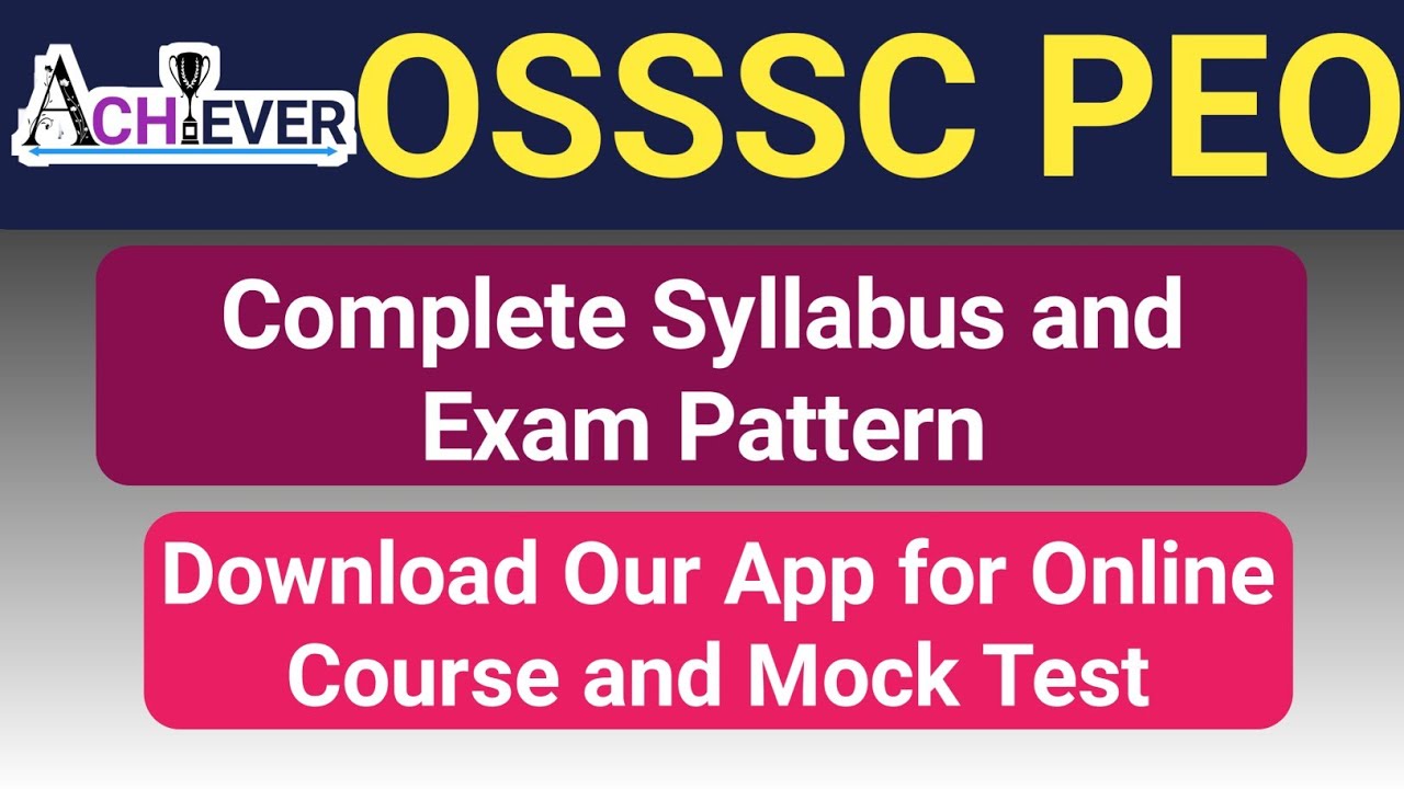 OSSSC PEO Syllabus Exam Pattern Download Our App For Online Course And osssc-peo-syllabus-exam-pattern-download-our-app-for-online-course-and