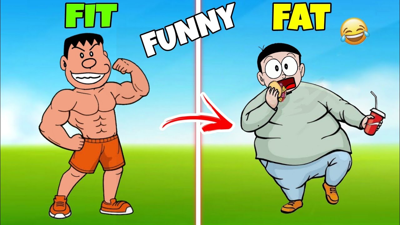 Nobita and doremon Play Fat To Fit Challenge Game 3d 😱😱 | Shinchan And ...