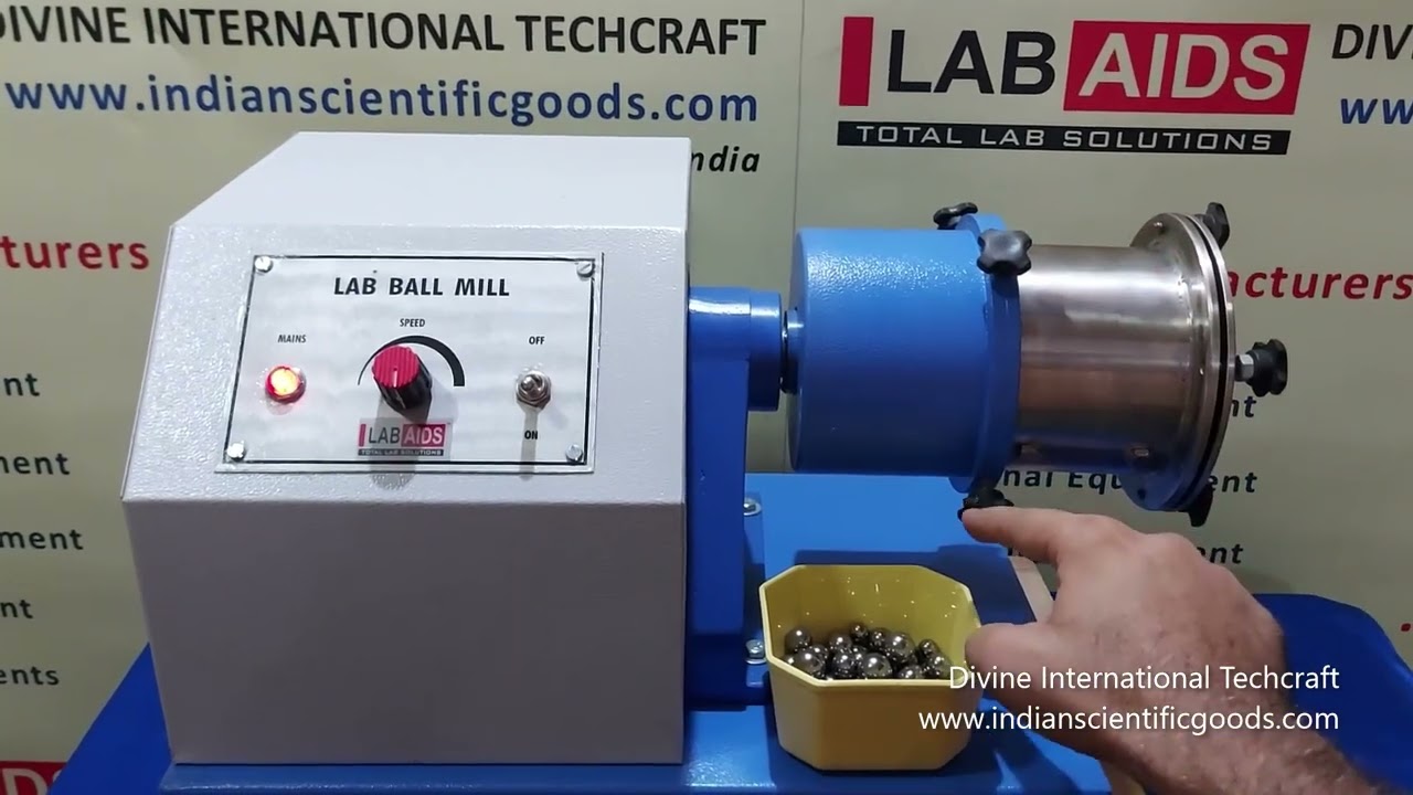 Laboratory Ball Mill for pulverizing, milling, grinding and mixing of a ...