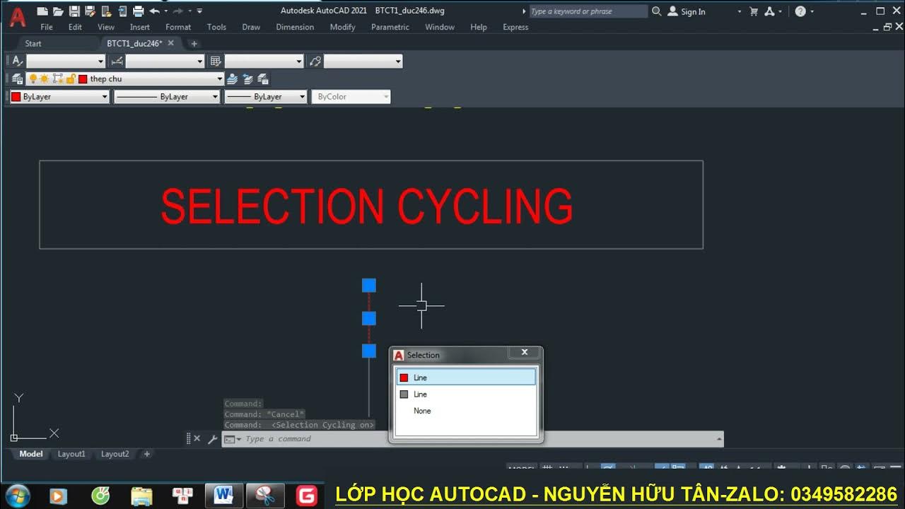 Selection Cycling AutoCad - YouTube