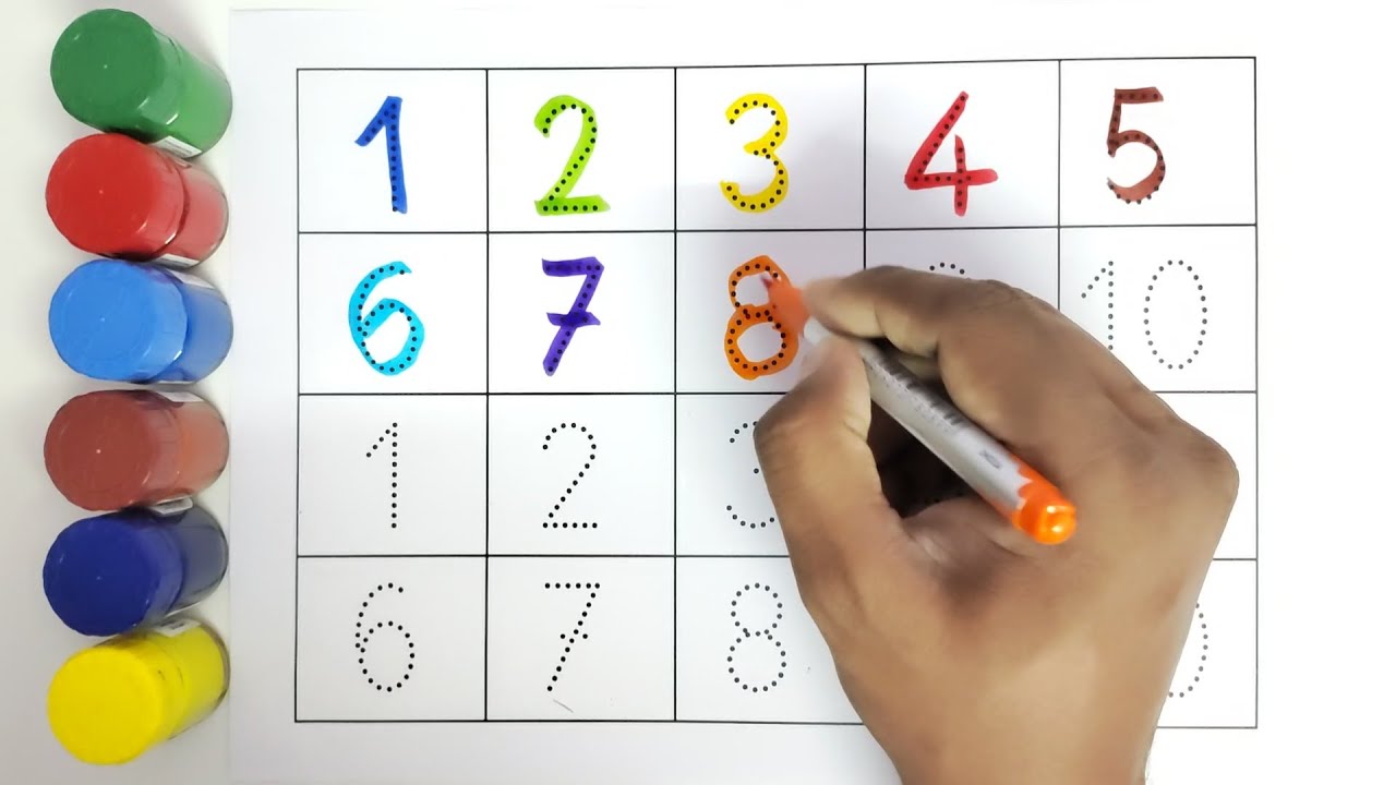 Tracing Numbers | Writing 1 to 10 | 12345 | #123 #kiddostv #1to10 - YouTube