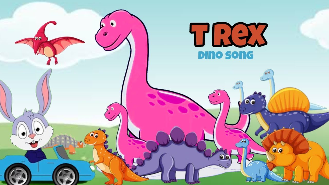 dino song | t rex | badannya besar tangannya kecil | dino saurus - YouTube