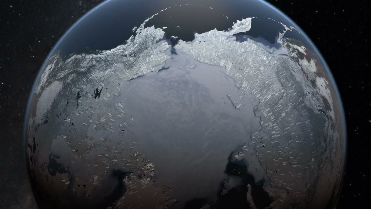 Visualization breakdown of ArcticDEM and Vavilov ice cap collapse for ...