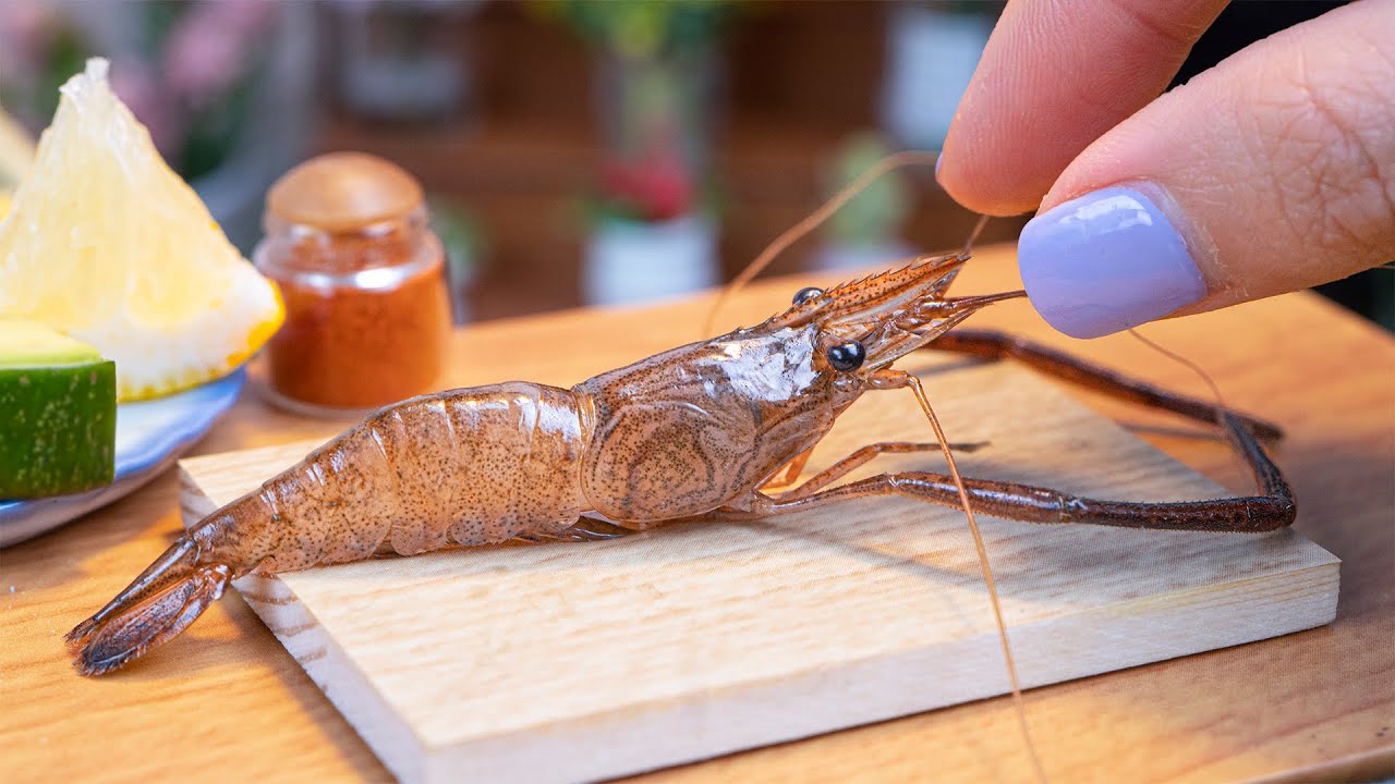 Tasty Miniature Grilled Jerk Shrimp Skewer Recipe - ASMR Cooking Mini ...