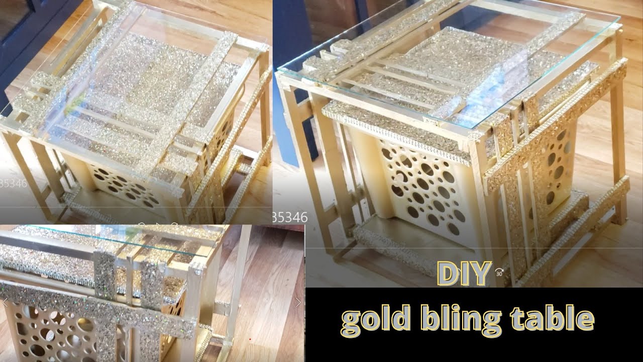DIY Unique Gold Bling table| Great for small space|Decor and small ...