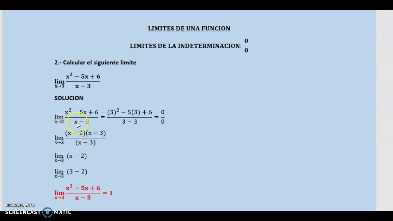 LIMITES 0/0 CLASE 2 - YouTube