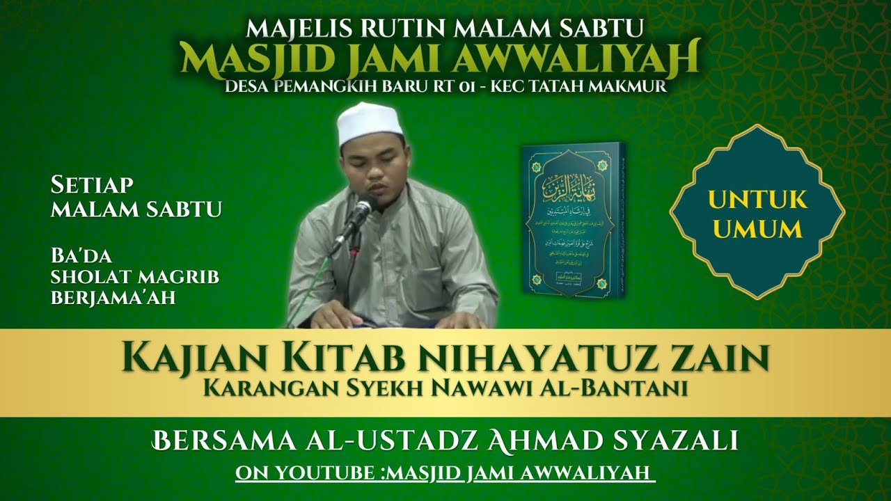 Majelis Rutin Masjid Jami Awwaliyah Bersama Ustadz. Ahmad Syazali - 30 ...