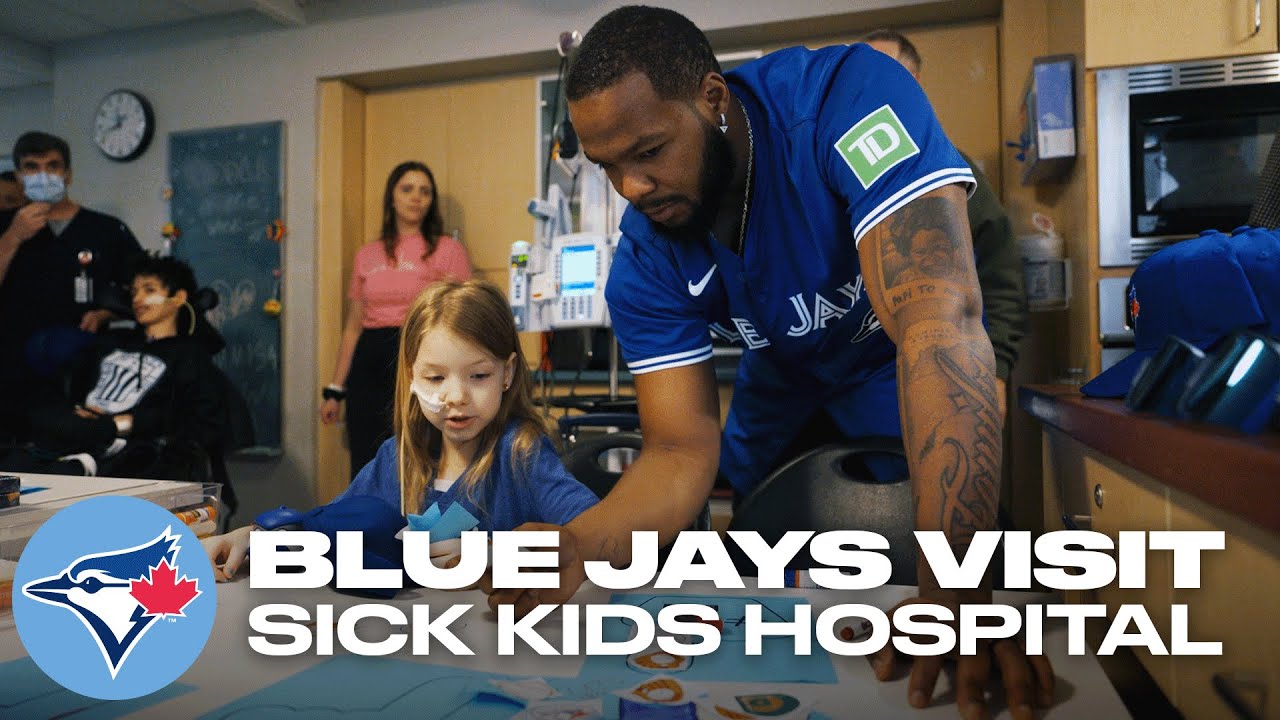The Toronto Blue Jays visit The Hospital for Sick Children 💙 - YouTube