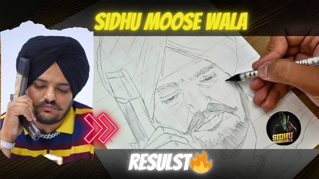 How to Draw Sidhu Moose Wala || Sidhu Moose Wala Drawing Tutorial Sidhu ...
