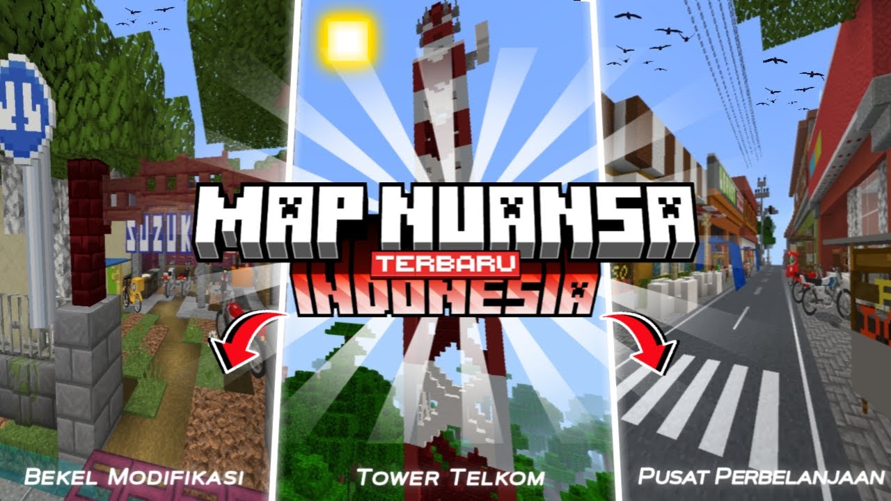 DOWNLOAD MAP NUANSA INDONESIA VERSI TERBARU DAN LUAS Minecraft Mcpe 1.20 - 1.21+ #8 - YouTube
