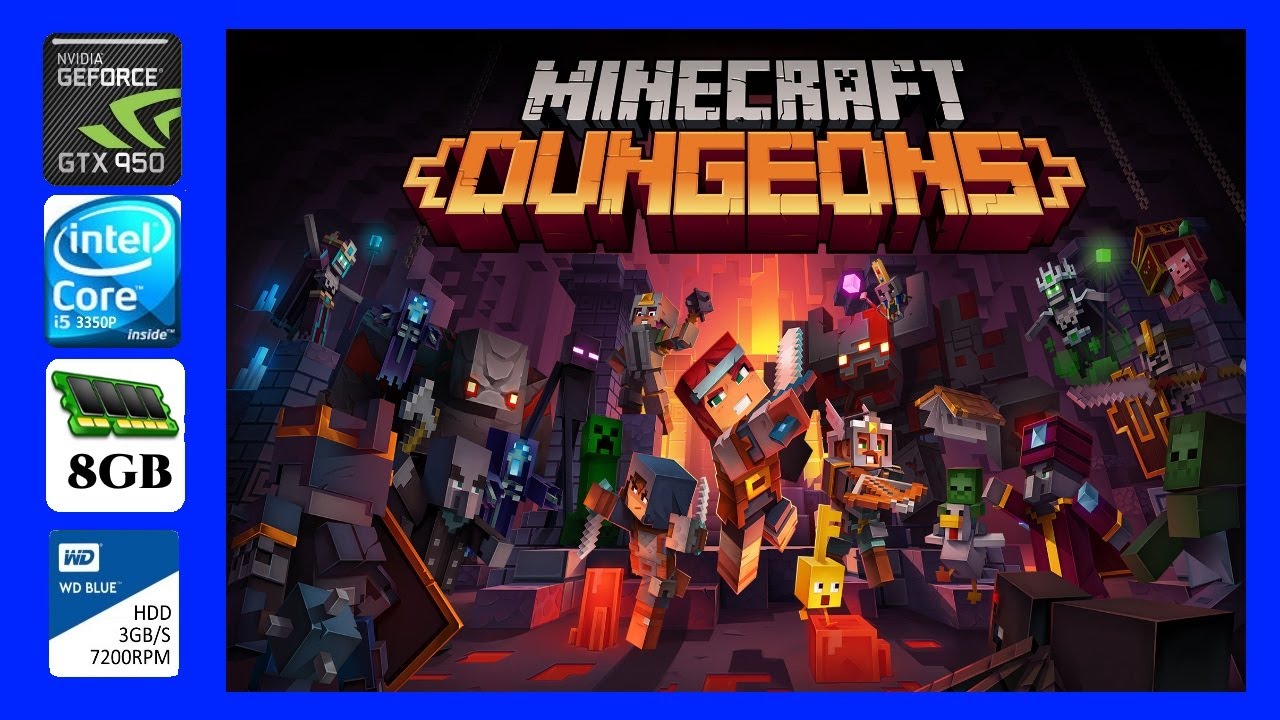 Minecraft Dungeons (2020) Gameplay Frame Rate Test GTX 950 2Gb 8Gb Ram ...