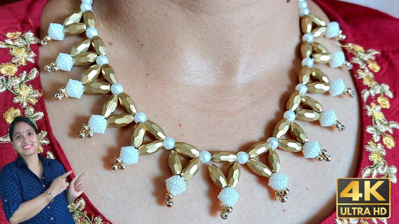 Handmade Easy Necklace | DIY Easy Pearl Jewelry Making / Beautiful ...