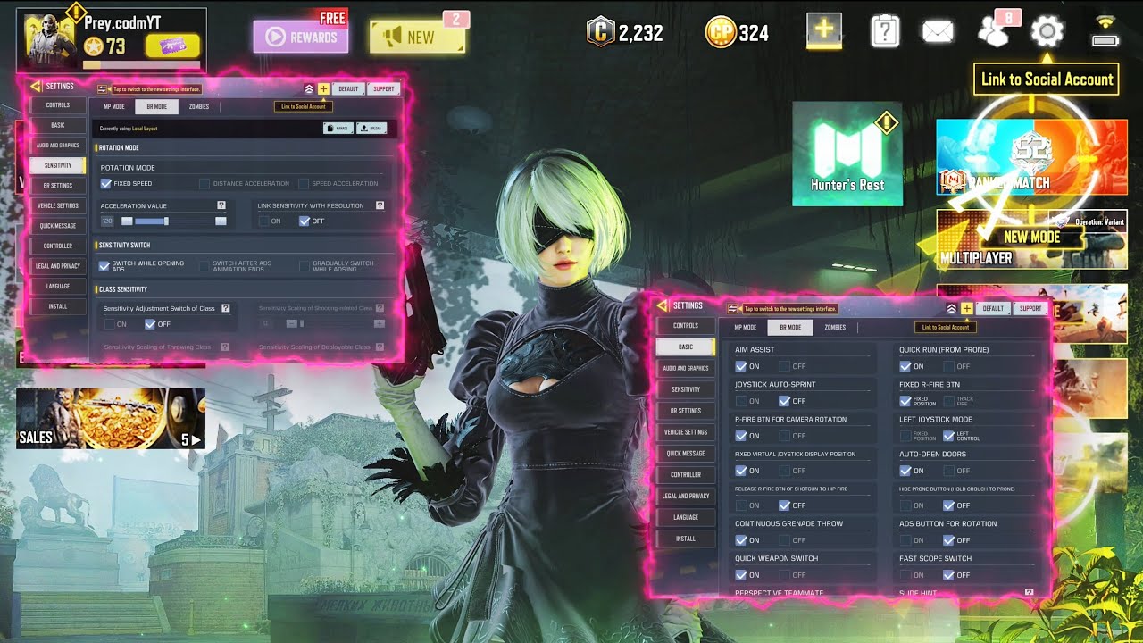 Preycodm Sensitivity and Basic settings | CODM - YouTube