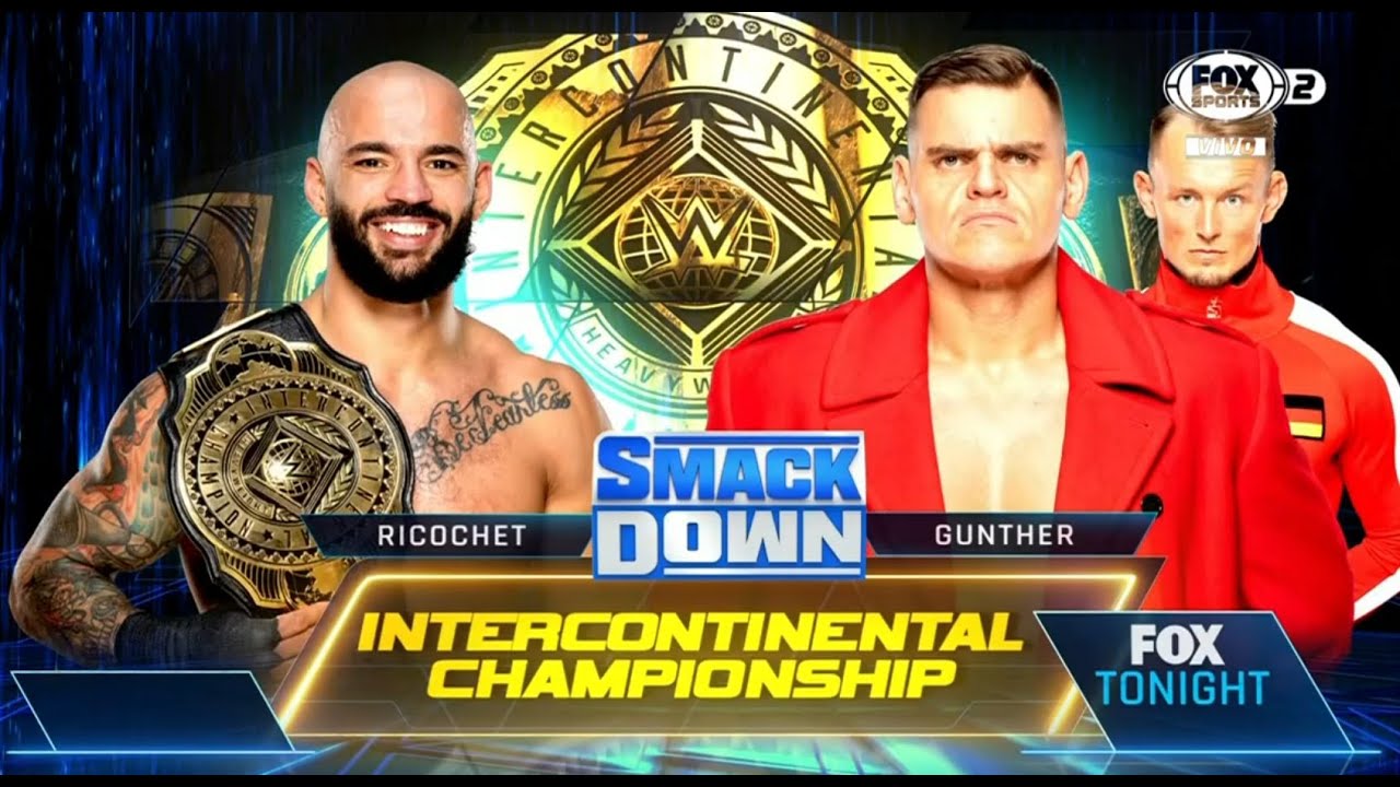 Gunther Vs Ricochet: Campeonato Intercontinental - WWE SmackDown ...
