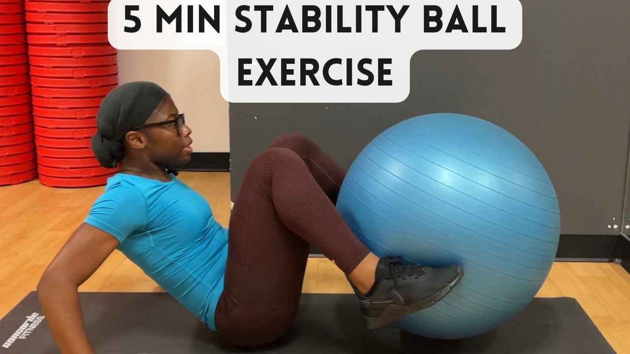 5 MIN Core Strengthening Exercises with Stability Ball At Home or Gym ...