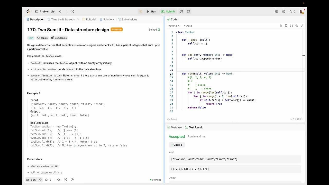 Two Sum III - Data Structure Design - YouTube